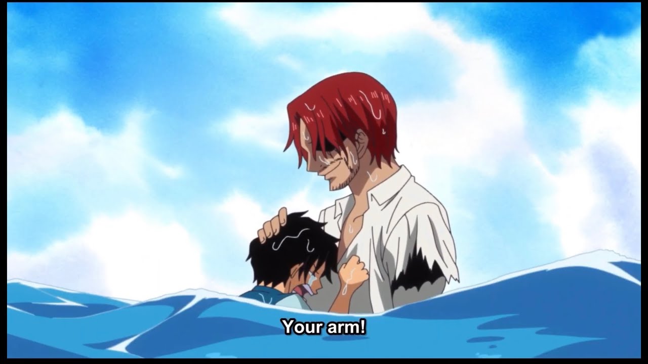 Shanks saves Luffy and loses an arm (In new animation) - YouTube