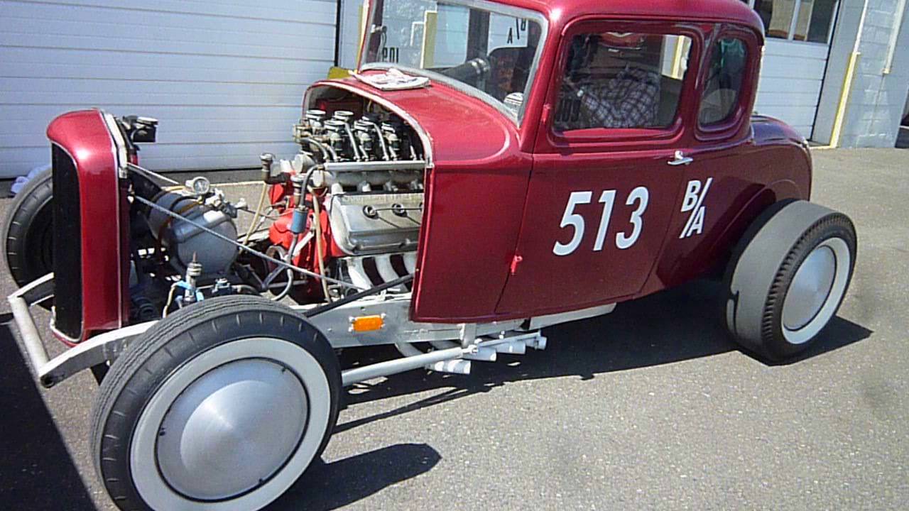 32 deuce coupe B altered original drag car - YouTube