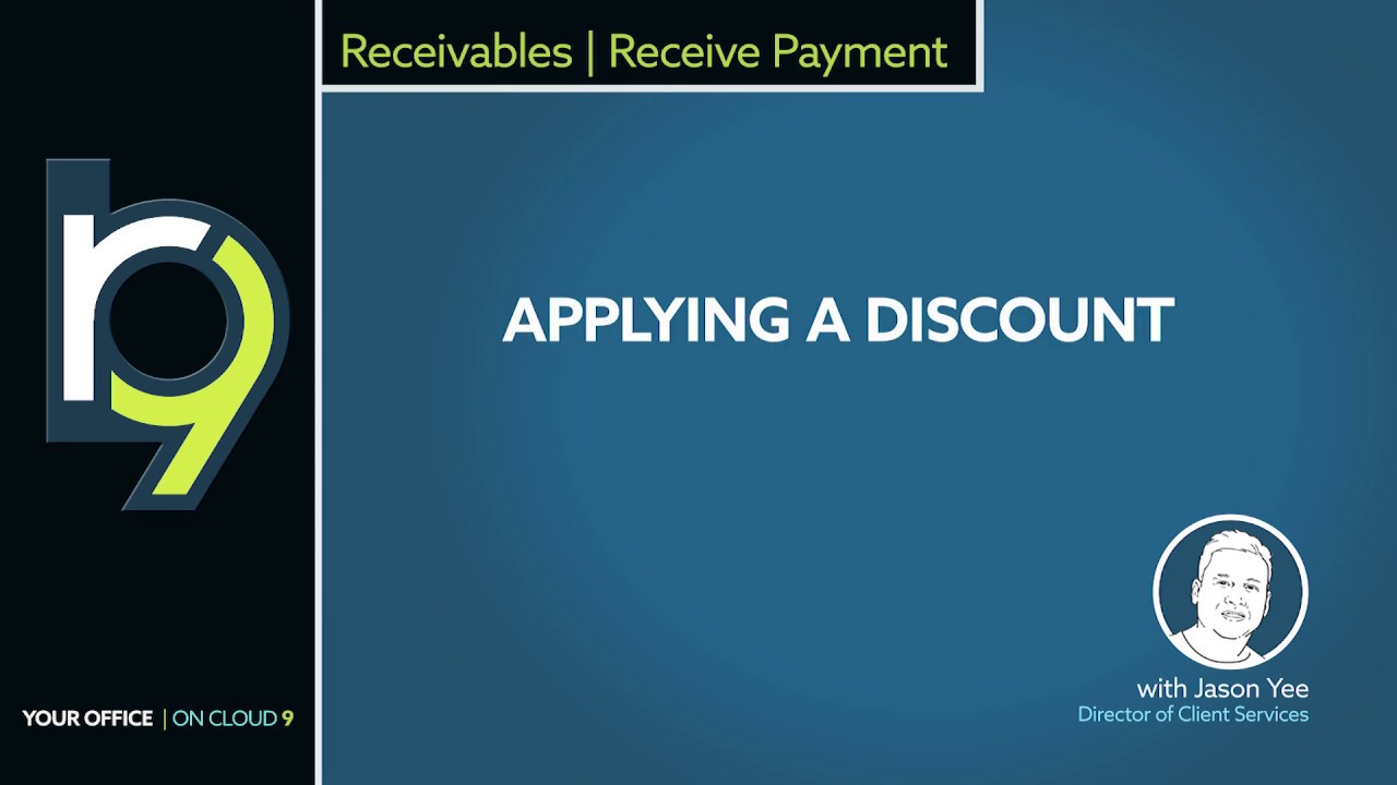 Receive Payment - Apply Discounts - YouTube