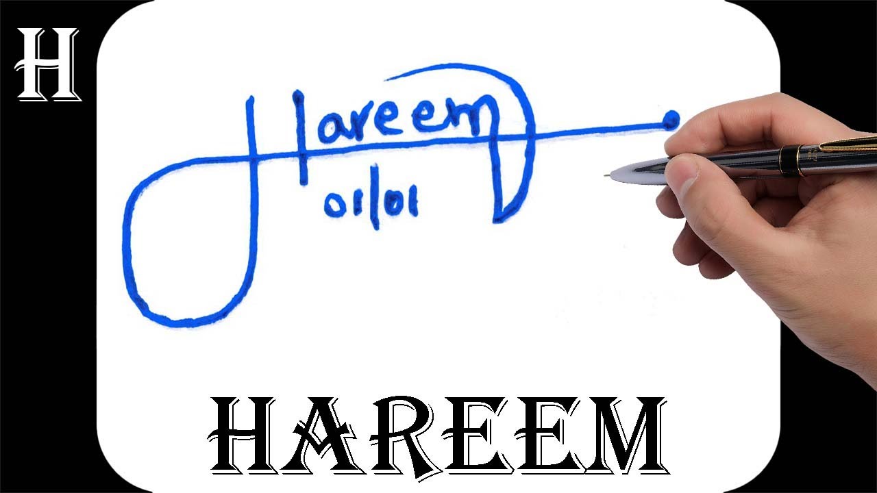 Hareem name signature design - H signature style - How to signature ...