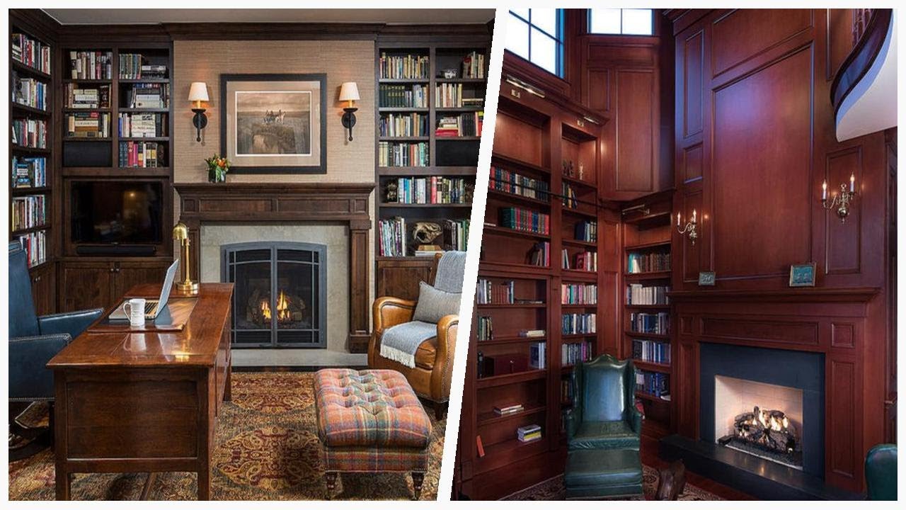 75 All Fireplaces Traditional Home Office Design Ideas You'll Love ...