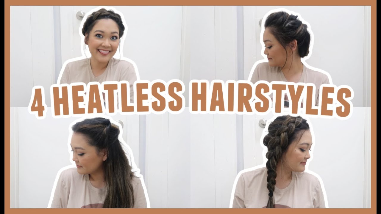 4 Heatless Hairstyles for Long Hair - YouTube
