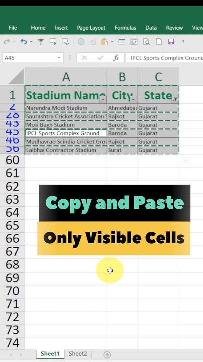 How to 🔥 Copy & Paste 😎 only Visible Cells in Ms Excel #shortvideo - YouTube