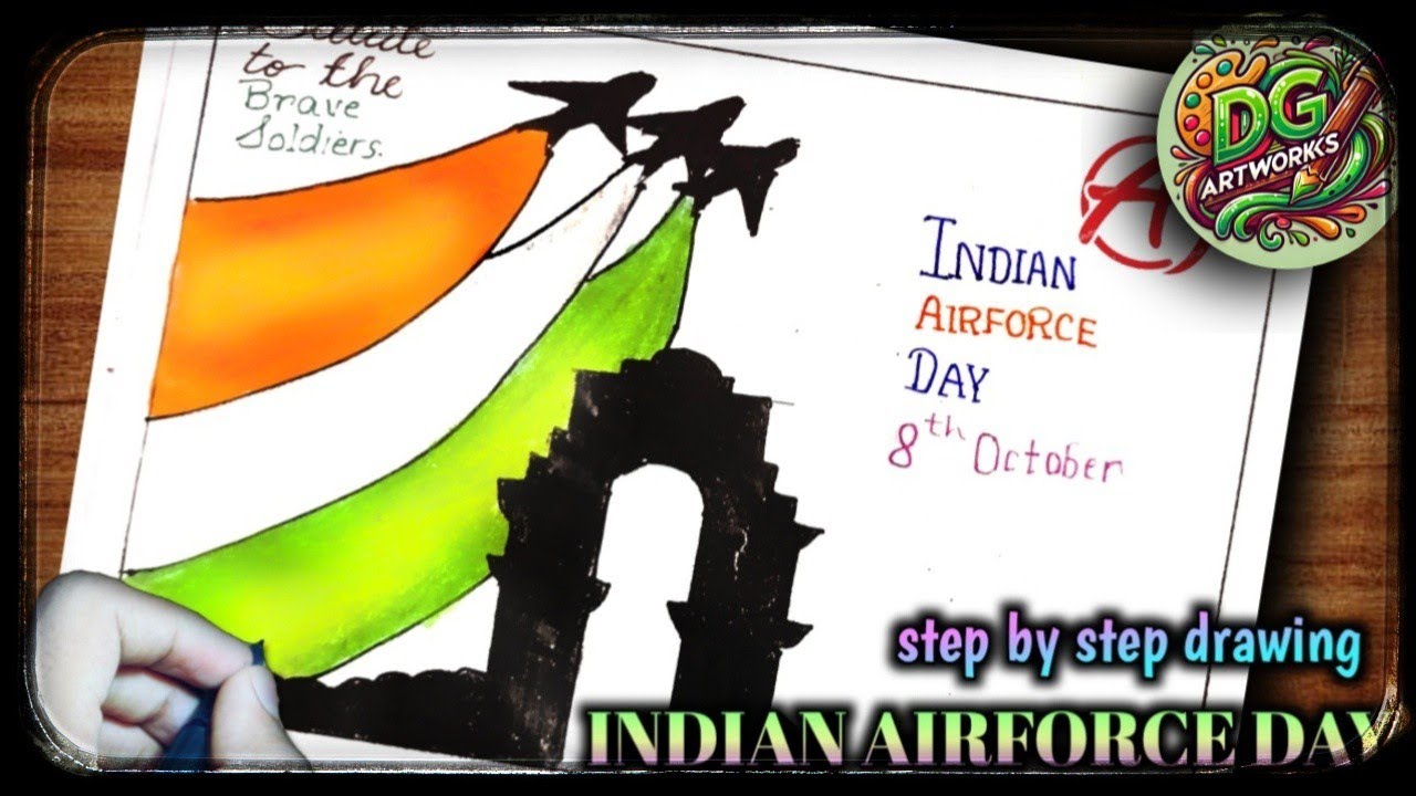 Indian Air Force Day Drawing || Air Force Day Drawing || Indian Air ...