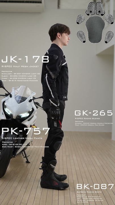 JK-178 - Black / PK-757 - Black / GK-265 - Black / BK-087 - Black #コミネ #komine - YouTube