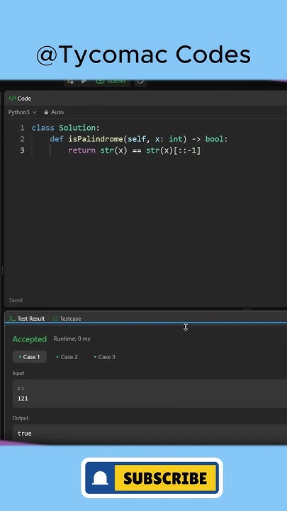 Palindrome Number LeetCode 9 Python | #leetcode #palindrome #python #coding #shorts #programming ...