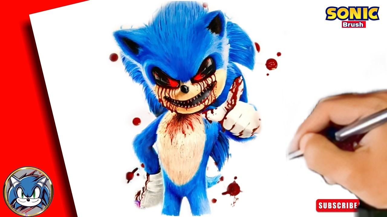 COMO DIBUJAR a Sonic ExE FnF ! How To Draw Sonic ExE - YouTube