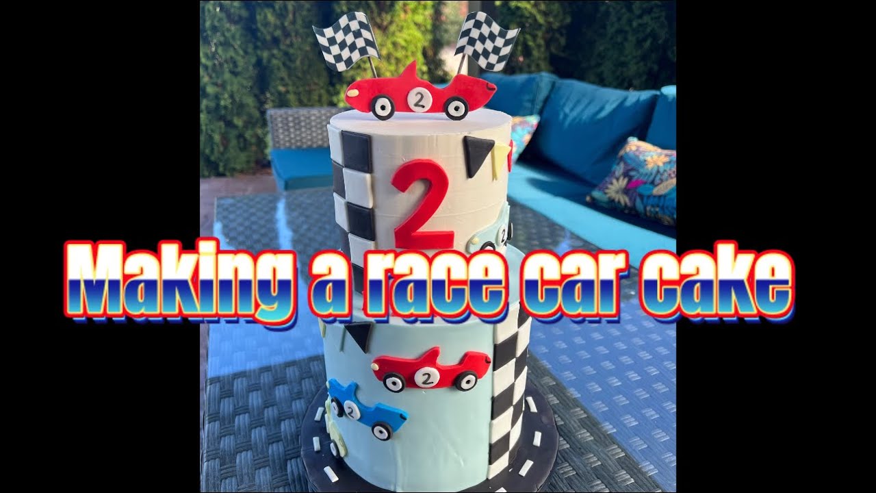 Making a cute race car cake - YouTube