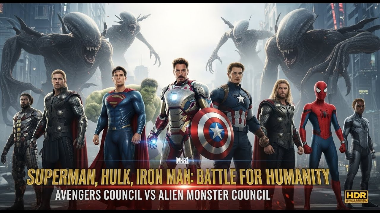 Avengers Council vs Alien Council – Superman, Hulk, Thor & Iron Man in ...