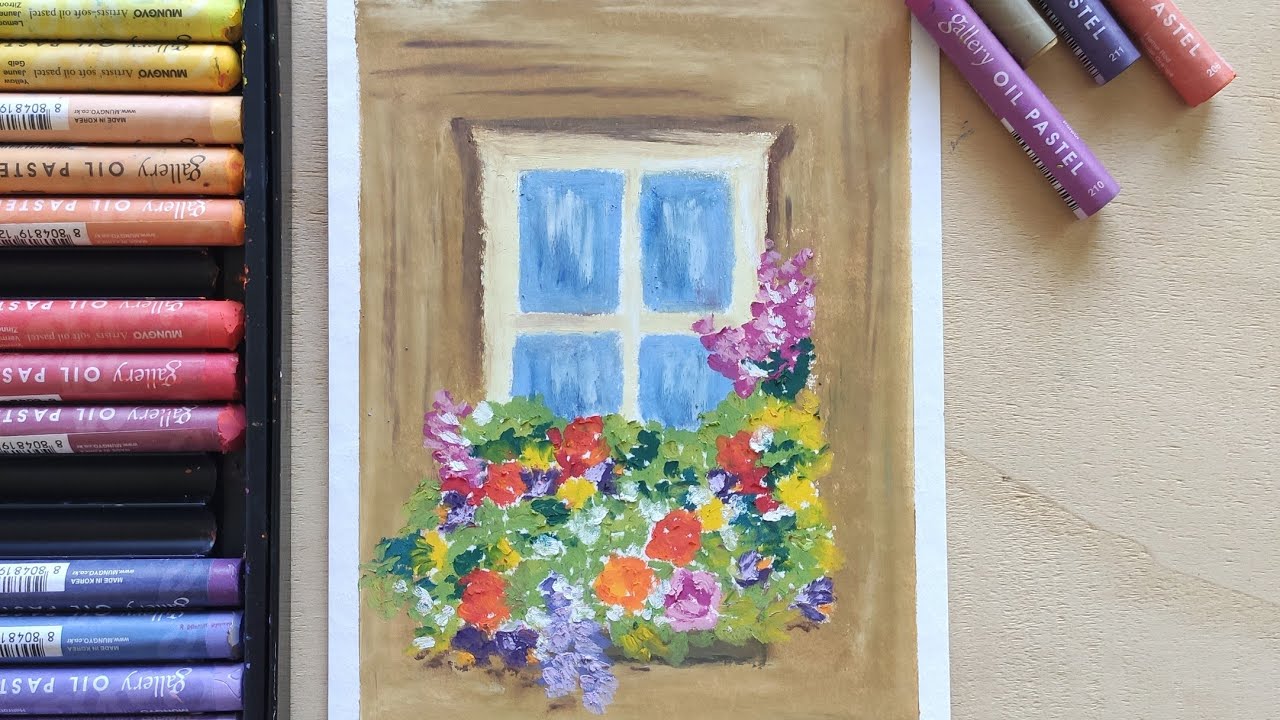 Oil pastel window - YouTube