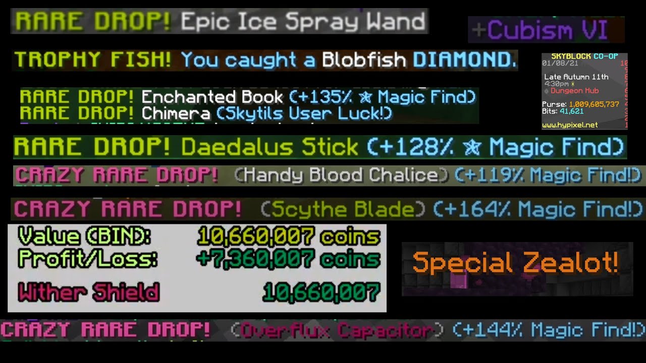 RNG drops and highlights Hypixel Skyblock - YouTube