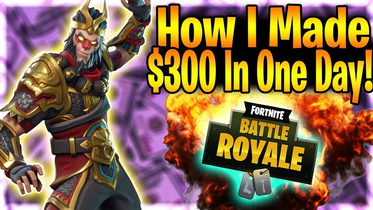 How I Made $300 In One Day Playing Fortnite Battle Royale!?? - YouTube