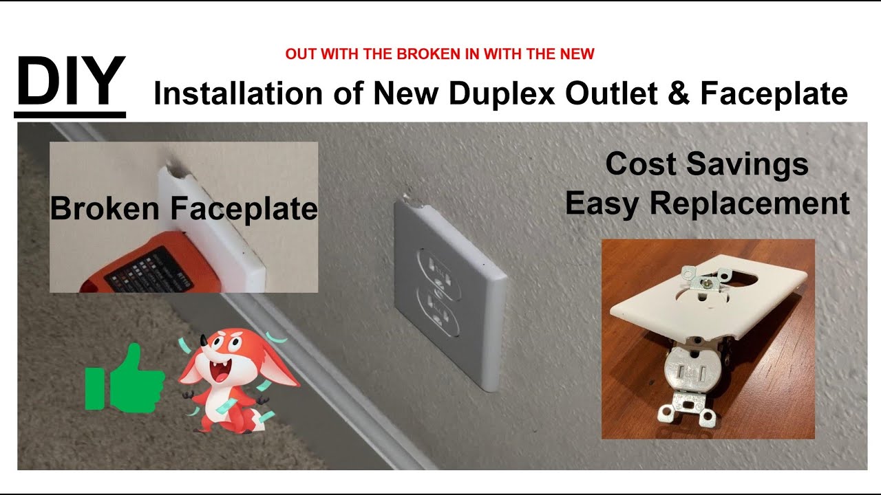DIY Replacement of Broken Duplex Outlet Cover & Duplex Receptacle ...