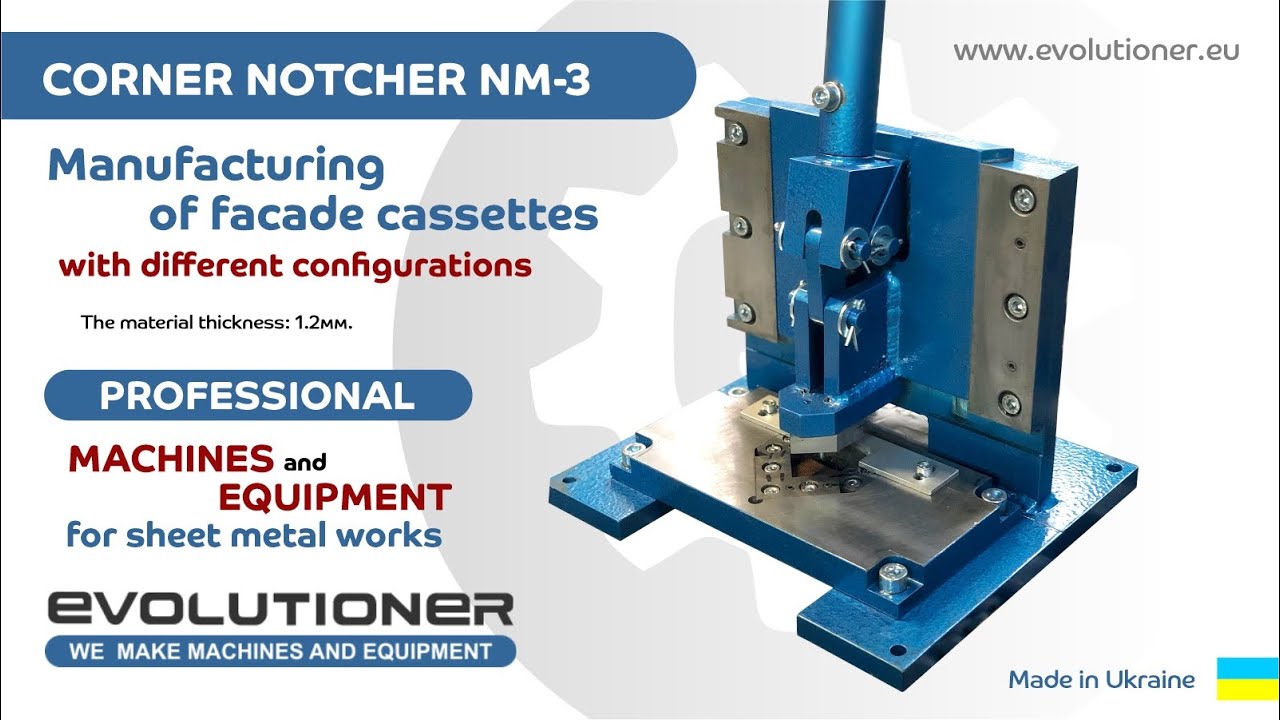 Corner notcher NM-3 for façade cassette. Punching of difficult shape ...