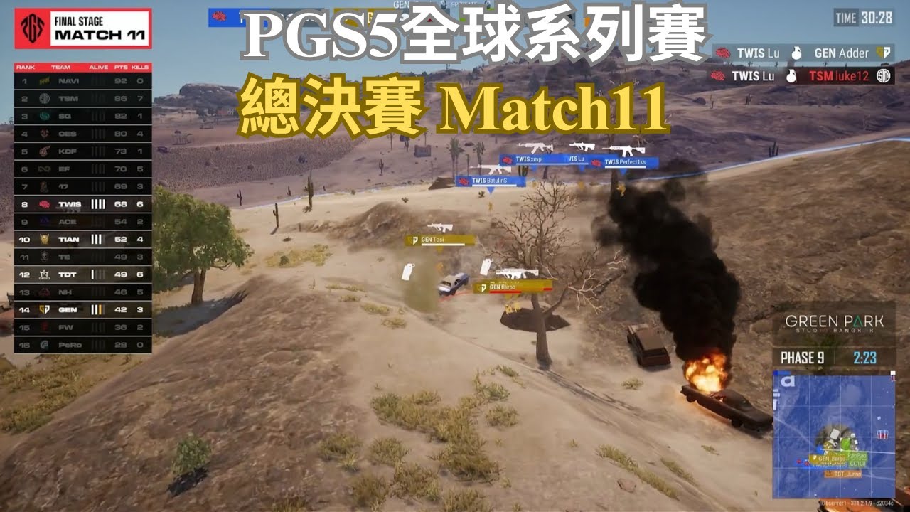 【PGS5全球系列賽-總決賽】房區三方混戰最終只有一人存活 決勝圈TWIS滿編對上天霸三人小組輕鬆拿下這把雞!! Match11 - YouTube