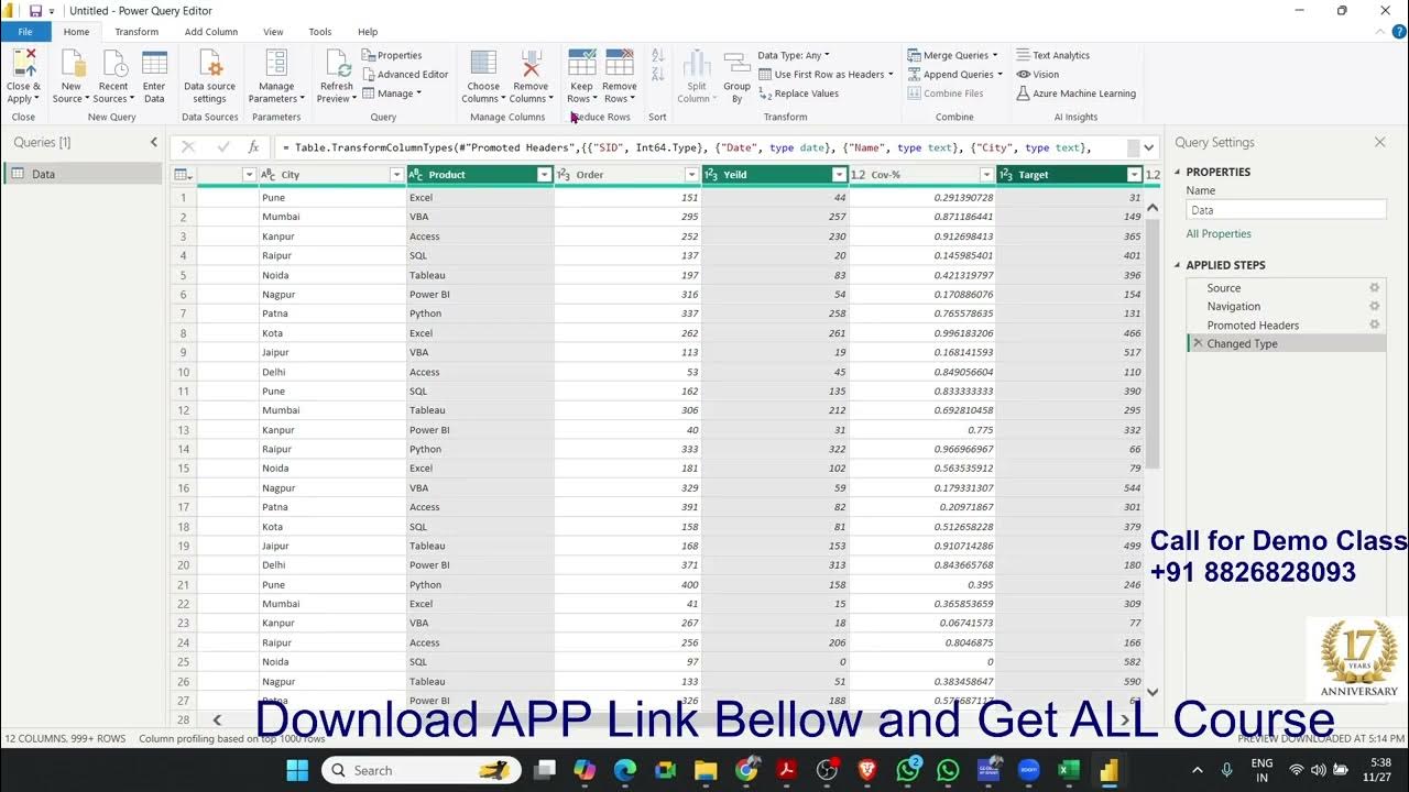 Row and Column Remove - Keep in Power Query - Power BI - YouTube