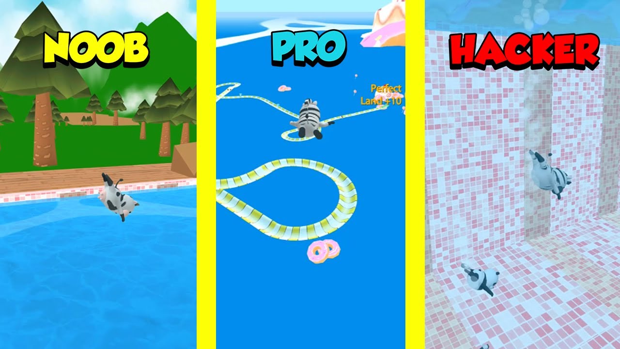 NOOB vs PRO vs HACKER - Aquapark.io - YouTube