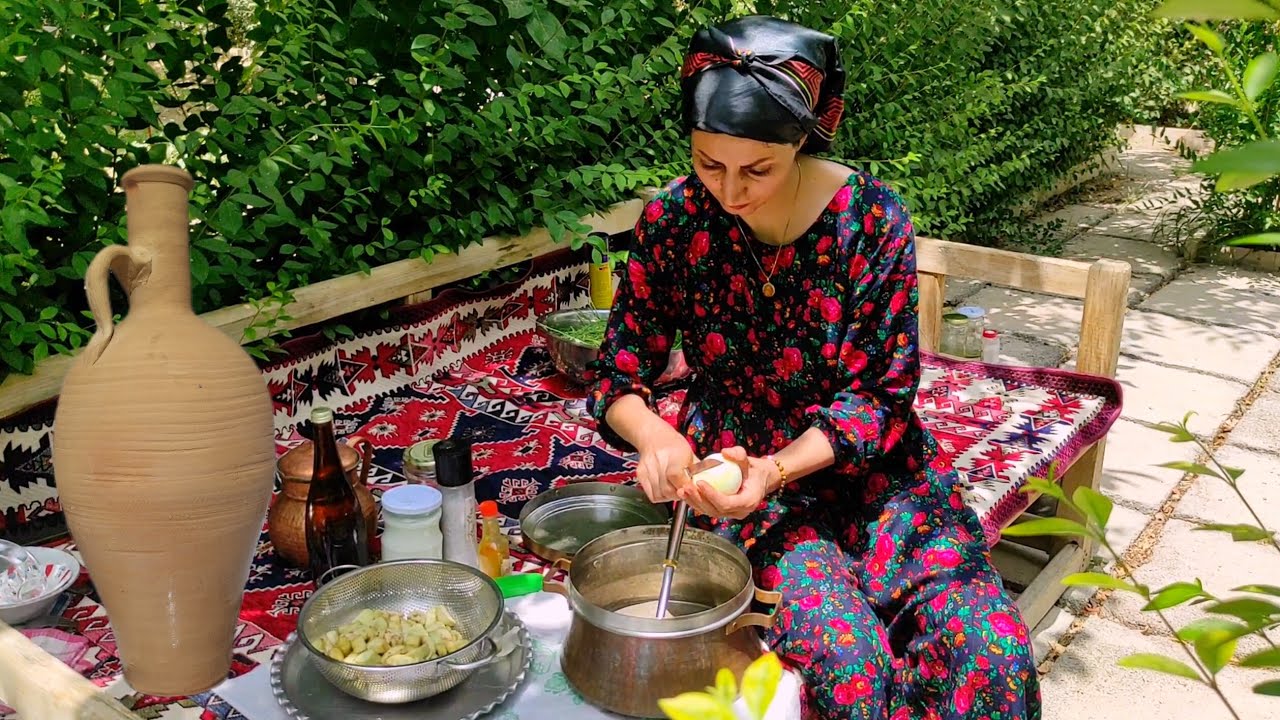 Living in the village | cooking traditional food with curd and eggplant ...