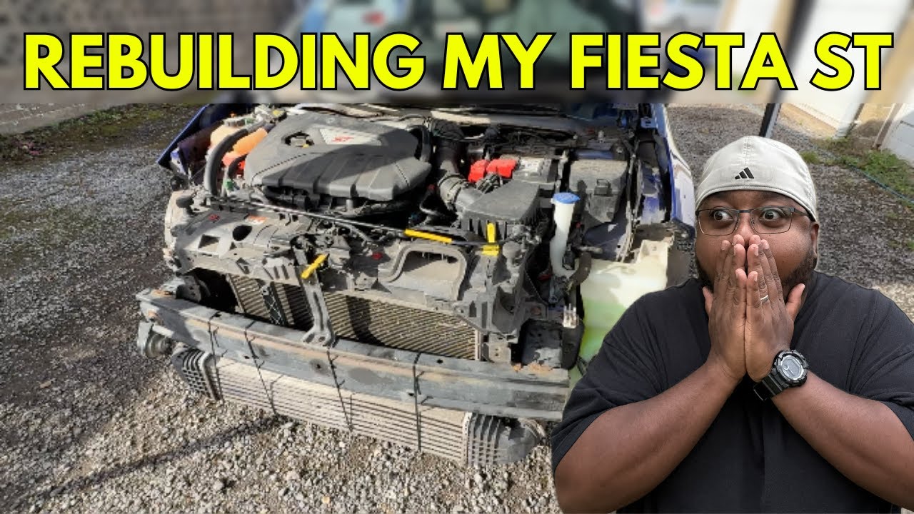 REBUILDING THE FRONT END OF MY CRASH DAMAGED FIESTA ST - YouTube