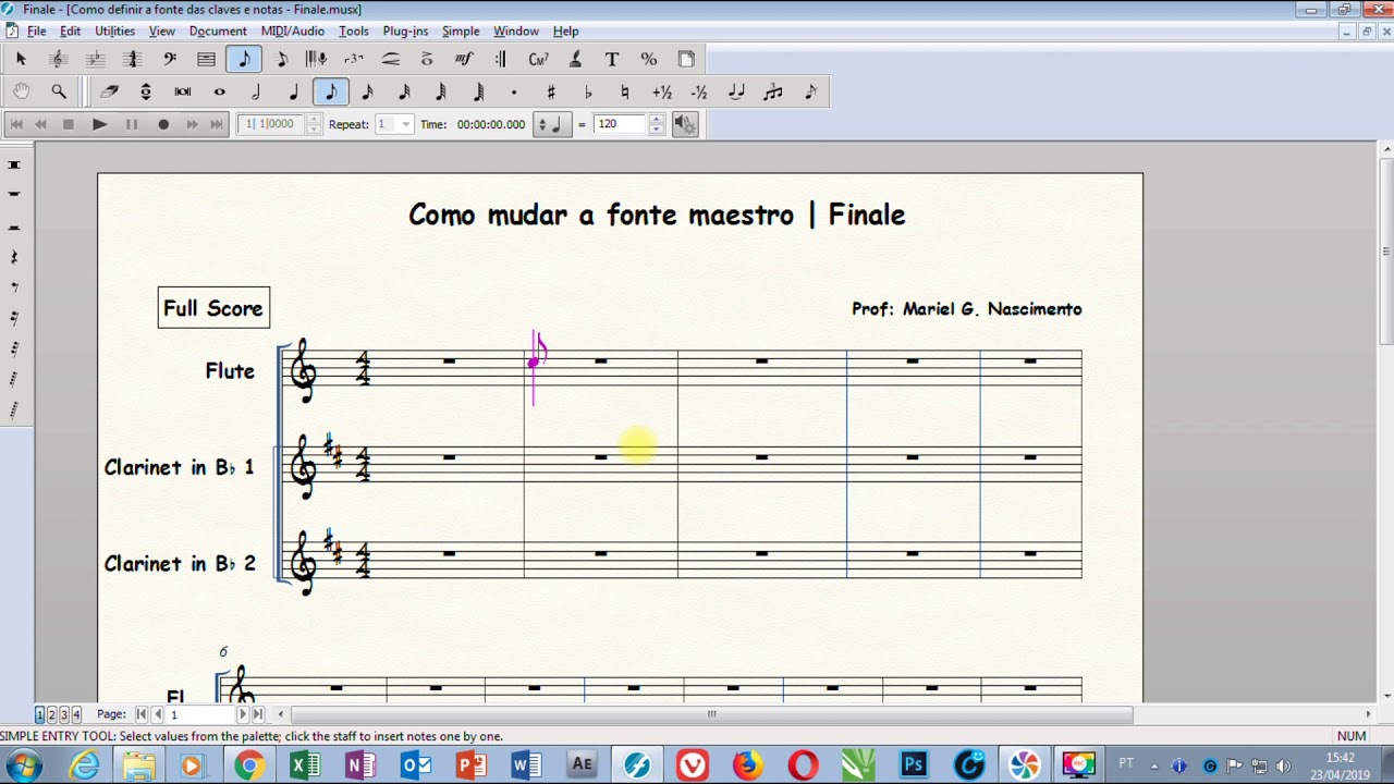 Como mudar a fonte maestro | Finale - YouTube