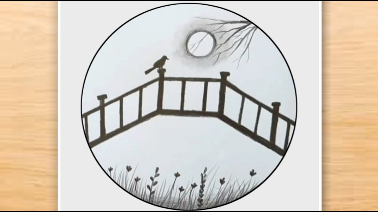 Circle Scenery Drawing Easy / Circle Drawing Easy for Beginners ...