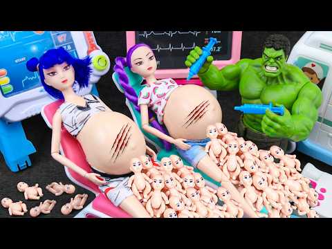8 Minutes Satisfying with Unboxing Barbie Girl Family Playset，Cute Pinkfong Ambulance Car Toys ASMR