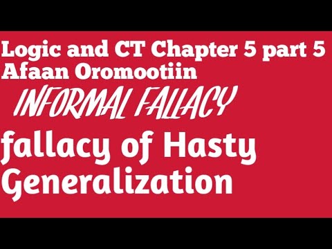 Logic and critical thinking Chapter 5 Informal Fallacy part 5, Hasty ...