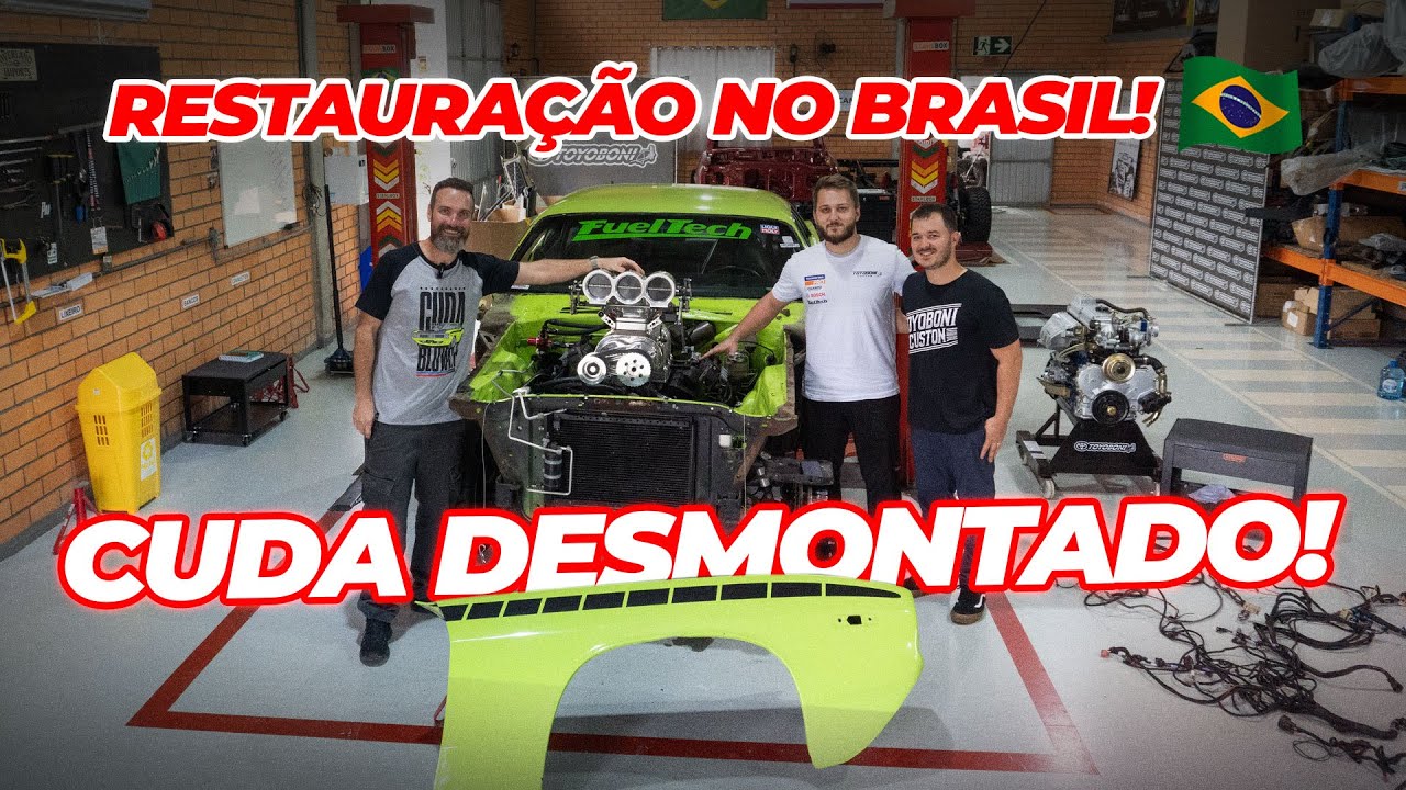 Cuda V8 Blower veio dos EUA para Restauração completa no Brasil na ...