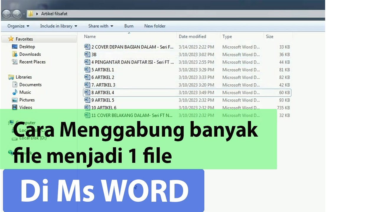 Ini cara menggabungkan file-file terpisah di MS WORD 2010 menjadi satu ...