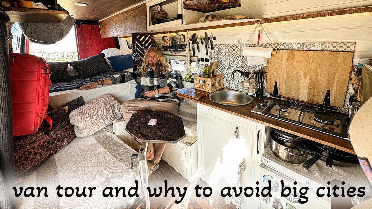 Solo Traveler in a Self-Built CAMPER VAN - YouTube