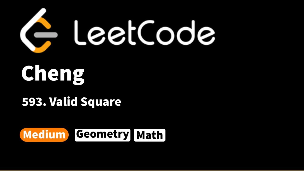 Leetcode 593 Valid Square Youtube