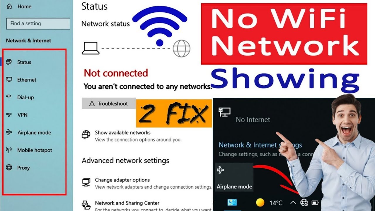 wifi network no showing in notification area |No wifi showing in ...