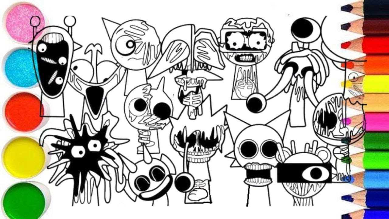 SPRUNKI New Coloring Pages / How to Color ALL Incredibox Sprunki New ...