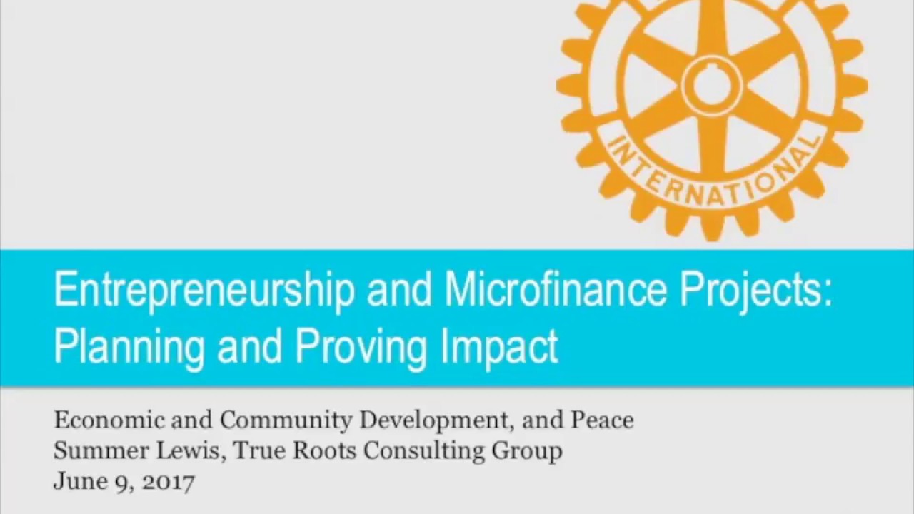 Entrepreneurship and Microfinance Projects: Planning and Proving Impact ...