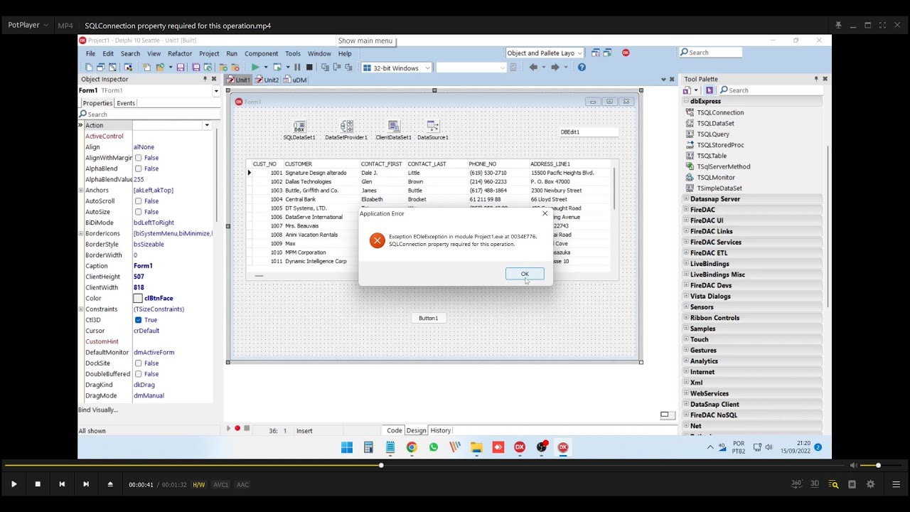 Sqlconnection Property Required For This Operation Youtube