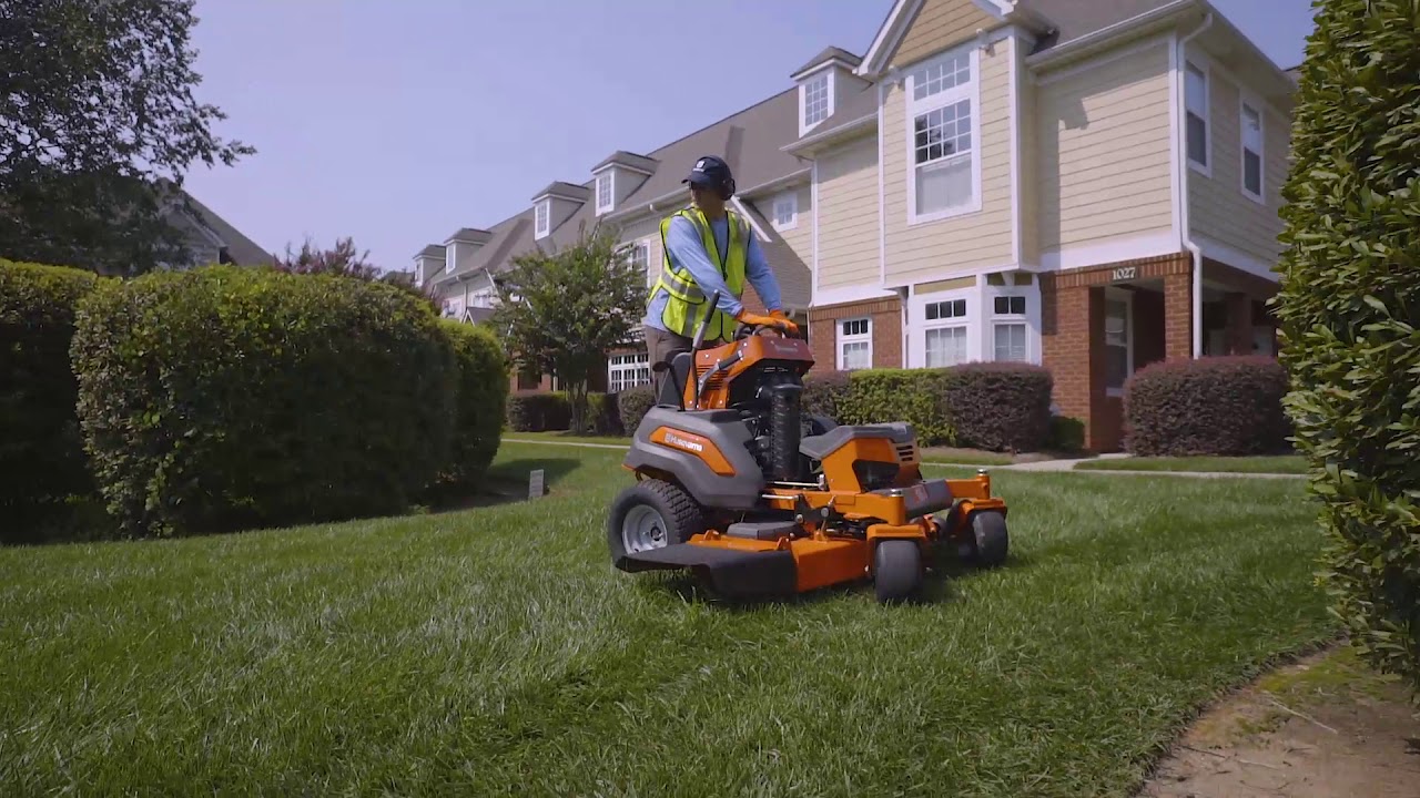 Husqvarna Stand-On Mower V500 In Action - YouTube