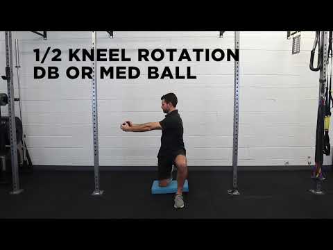 1 2 KNEEL ROTATION DB OR MED BALL - YouTube