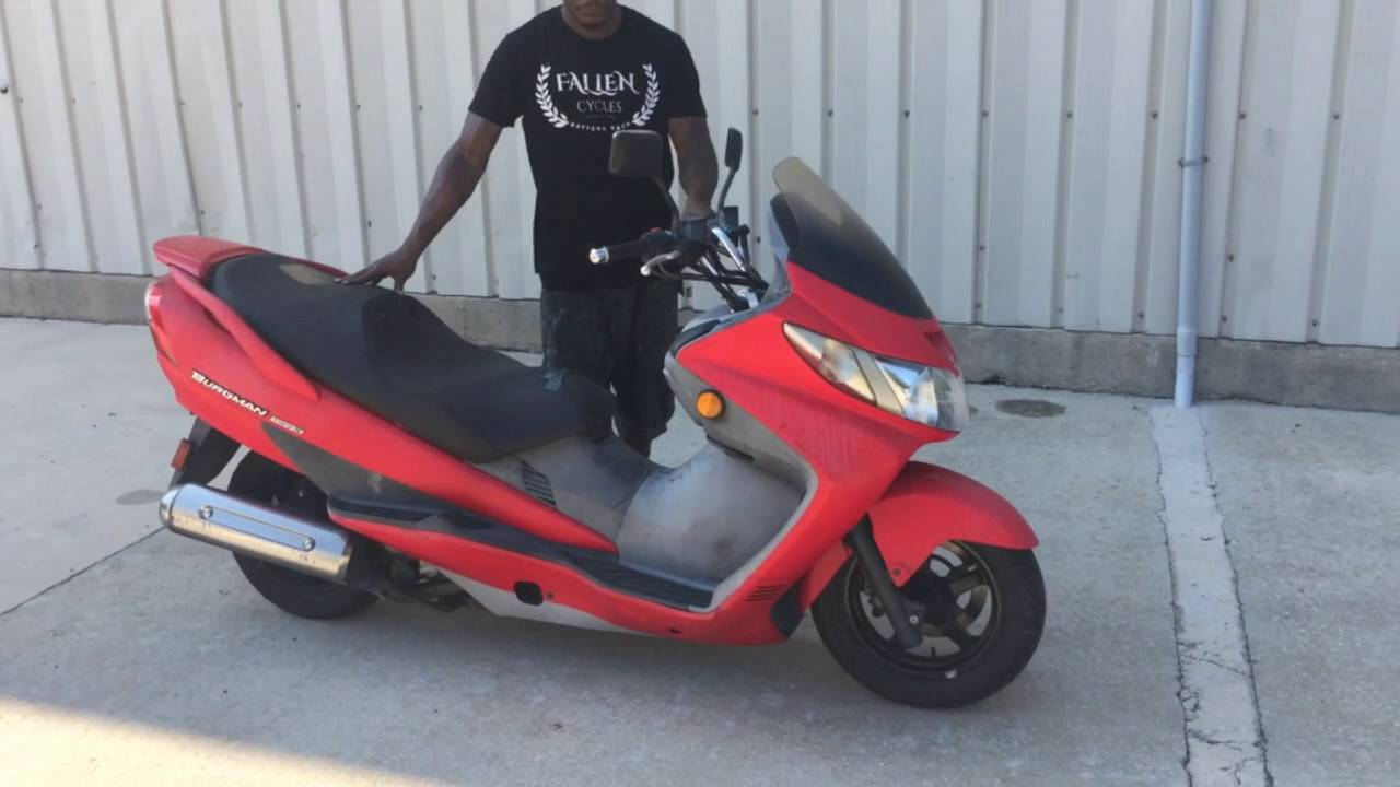 2005 Suzuki Burgman AN 400 (red) 1577 Fallen Cycles - YouTube