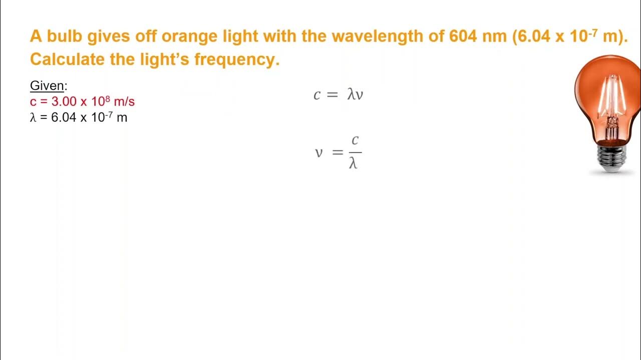 Light equations: solving for frequency (given wavelength) - YouTube