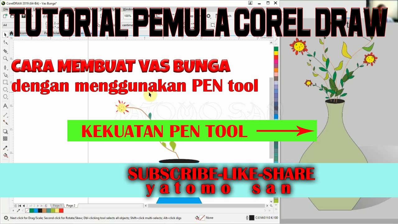 Cara Membuat Vas Bunga dan Bunga di Corel draw #tutorial #coreldraw # ...