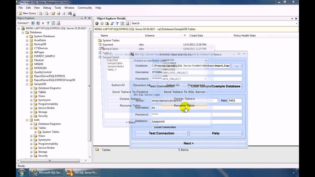 How To Use MS SQL Server Firebird Interbase Import, Export & Convert Software - YouTube