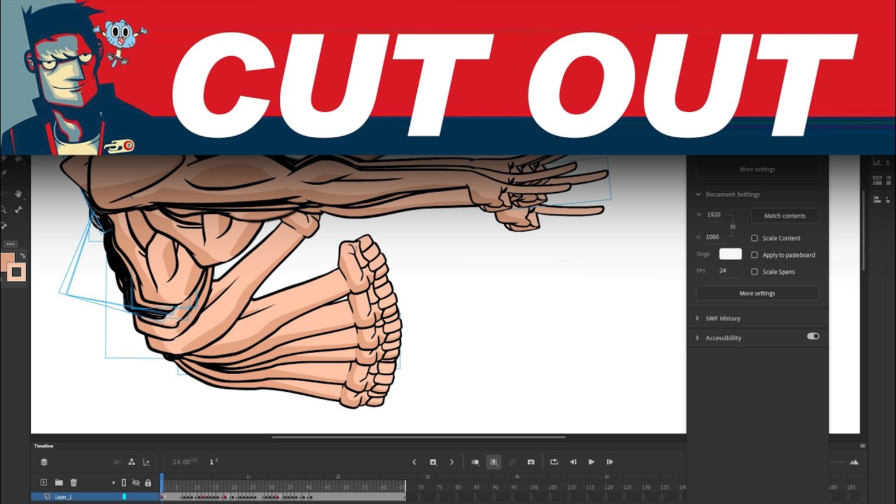 ADOBE ANIMATE: Example P3 (Animation with CUT OUT) - YouTube