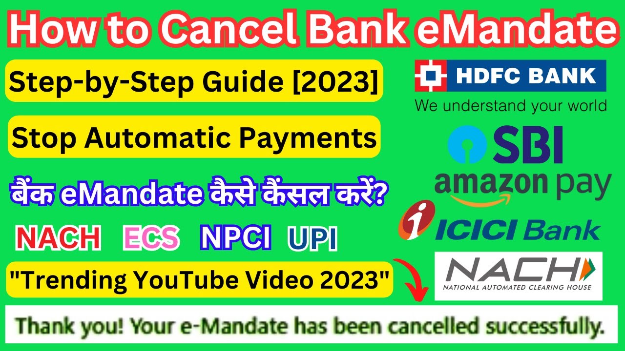 ENACH ECS EMandate Kaise Cancel Kare How To Cancel EMandate