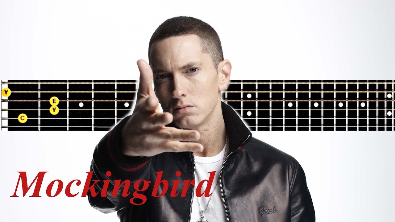 EMINEM intro - Mockingbird. Acoustic guitar lesson note tabs - YouTube