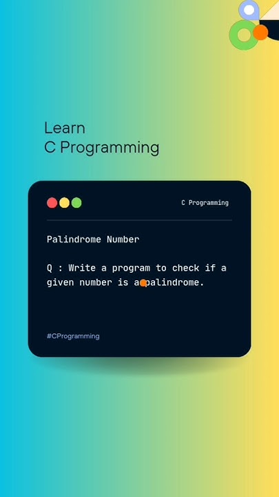 Palindrome Number Checker 🔄 || Must-Know C Program #palindromenumber #CProgramming - YouTube