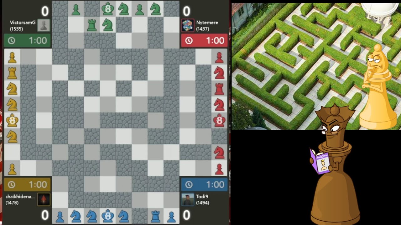 New Variant in 4 Players Chess LABYRINTH 82 | Fairy chess - YouTube