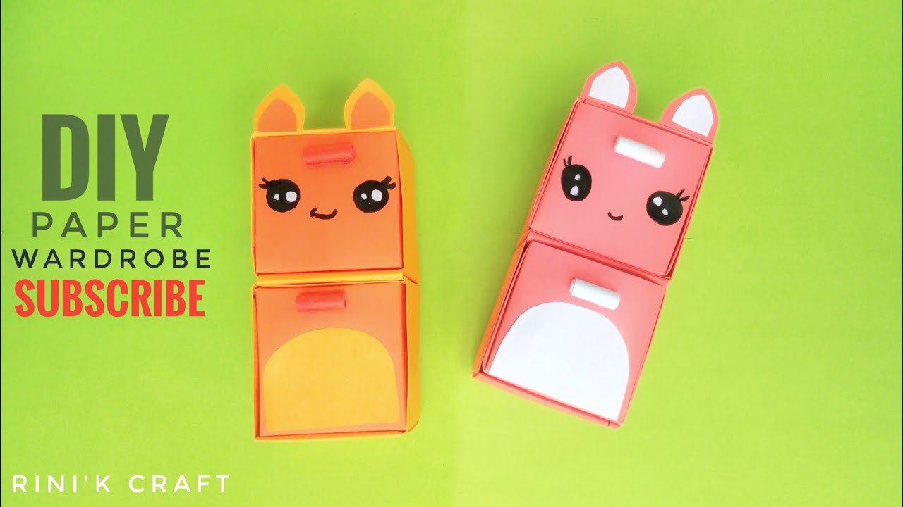 Mini origami drawer | DIY paper wardrobe | How to make mini dolls ...