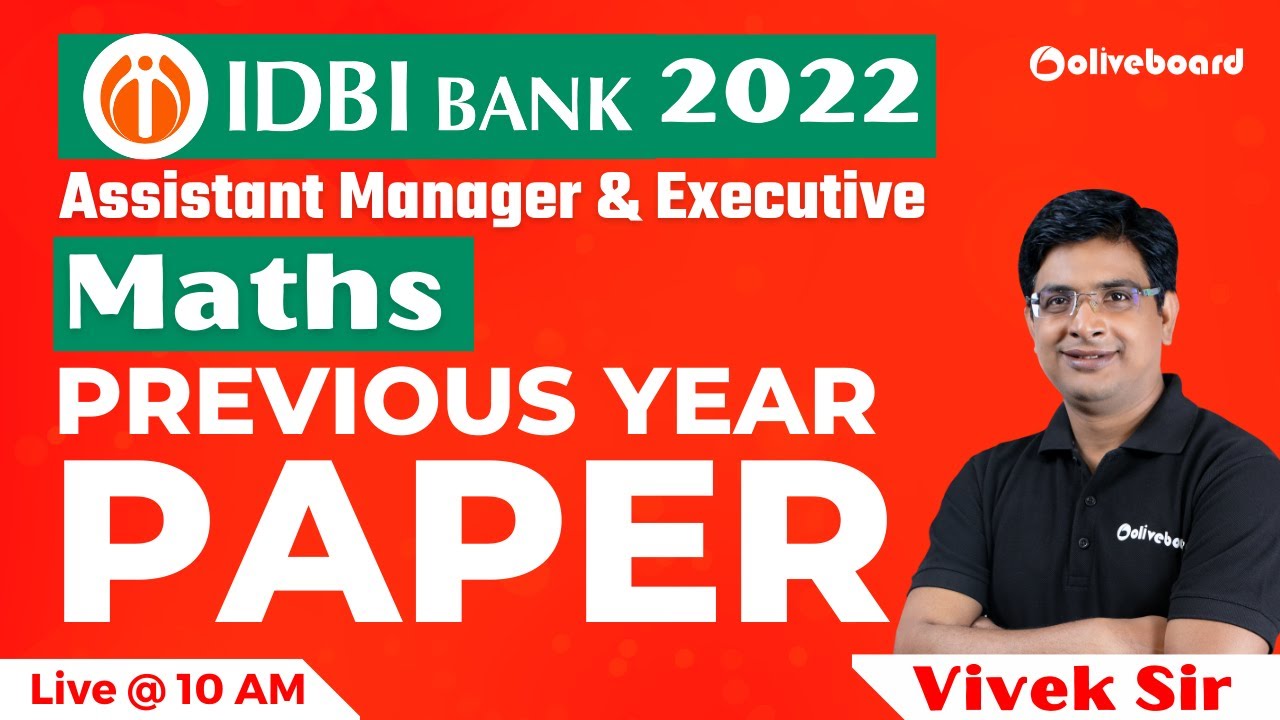IDBI Assistant Manager and Executive Previous Year Question Paper Maths ...