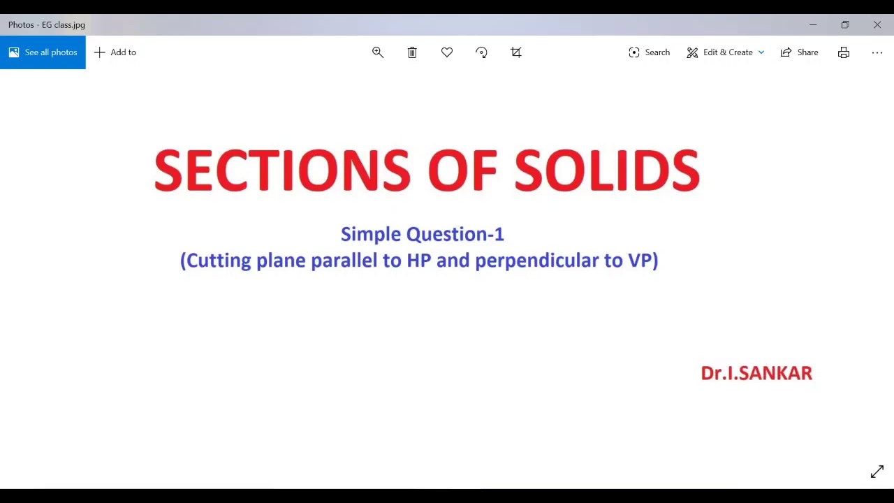 SECTION OF SOLIDS (Simple Questions - 1) - YouTube