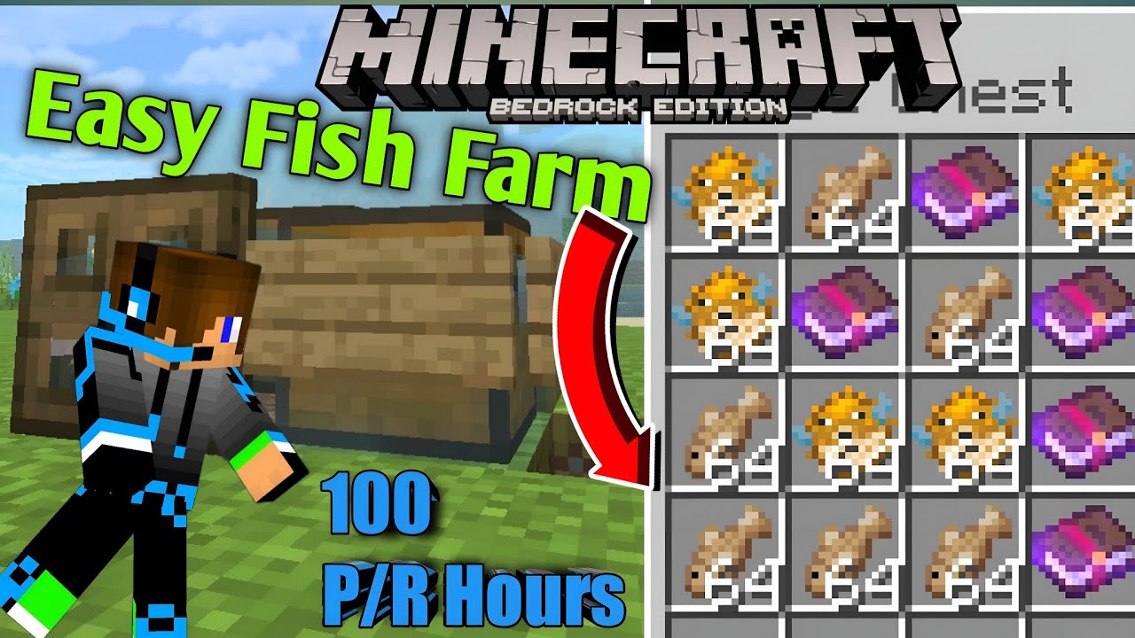 Best EASY AFK Fish Farm Minecraft 1.19! Minecraft Bedrock - YouTube